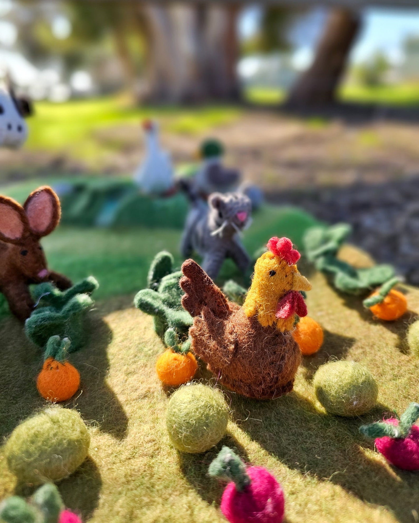 Felt Chicken Farm Animal Toy, Montessori Farm Hen Toy, Montessori ...