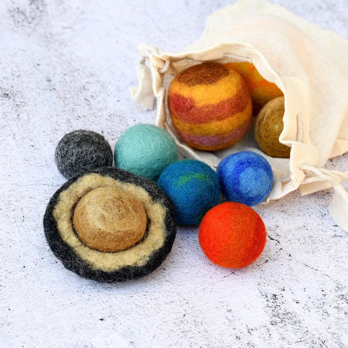 Solar System Outer Space Felt Planets (made From Wool Felt) Sun ...