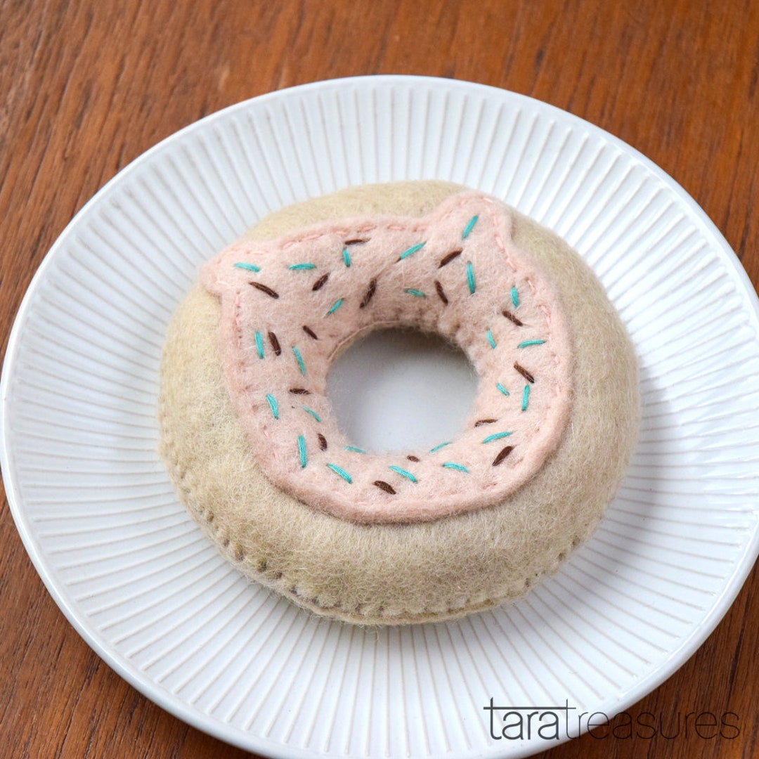 Felt Catnip Doughnut Cat Toy: Wool Felt, Light Pink Icing - Etsy