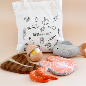 Felt Food Groups Set: Protein Felt Play Food - Felt T-bone Steak, Felt ...