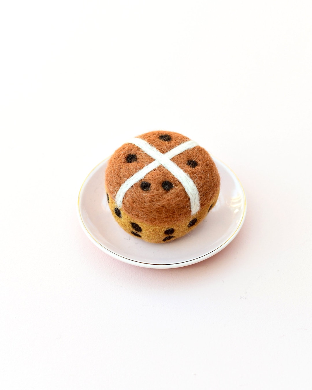 Felt Hot Cross Bun | 1 Hot Cross Bun Pretend Play Food | Felt Play Food ...
