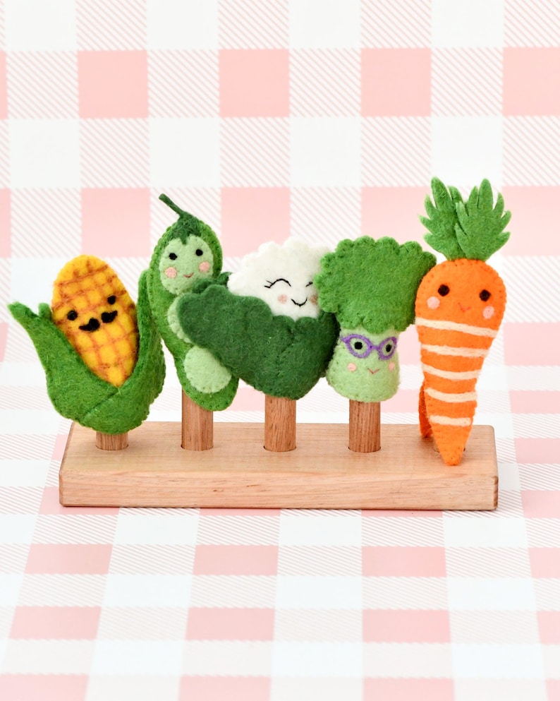 Felt Vegetables Finger Puppets Set, Felt Finger Puppets, Felt ...