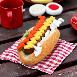 Felt Hot Dog Play Food Set, Hot Dog Toy for Pretend Play, Imaginative ...