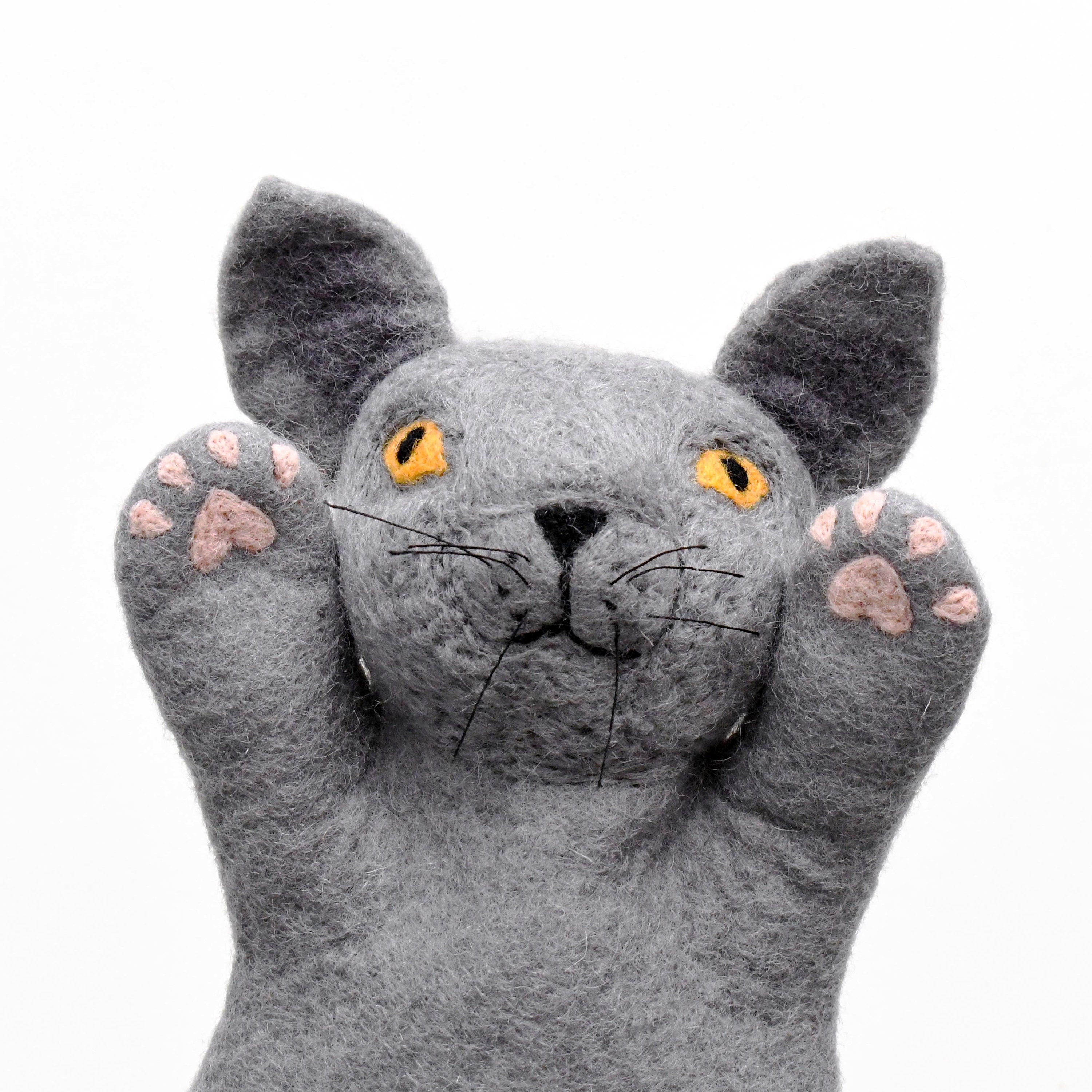 Hand Puppet British Shorthair Grey Cat / Made From Wool Felt - Etsy