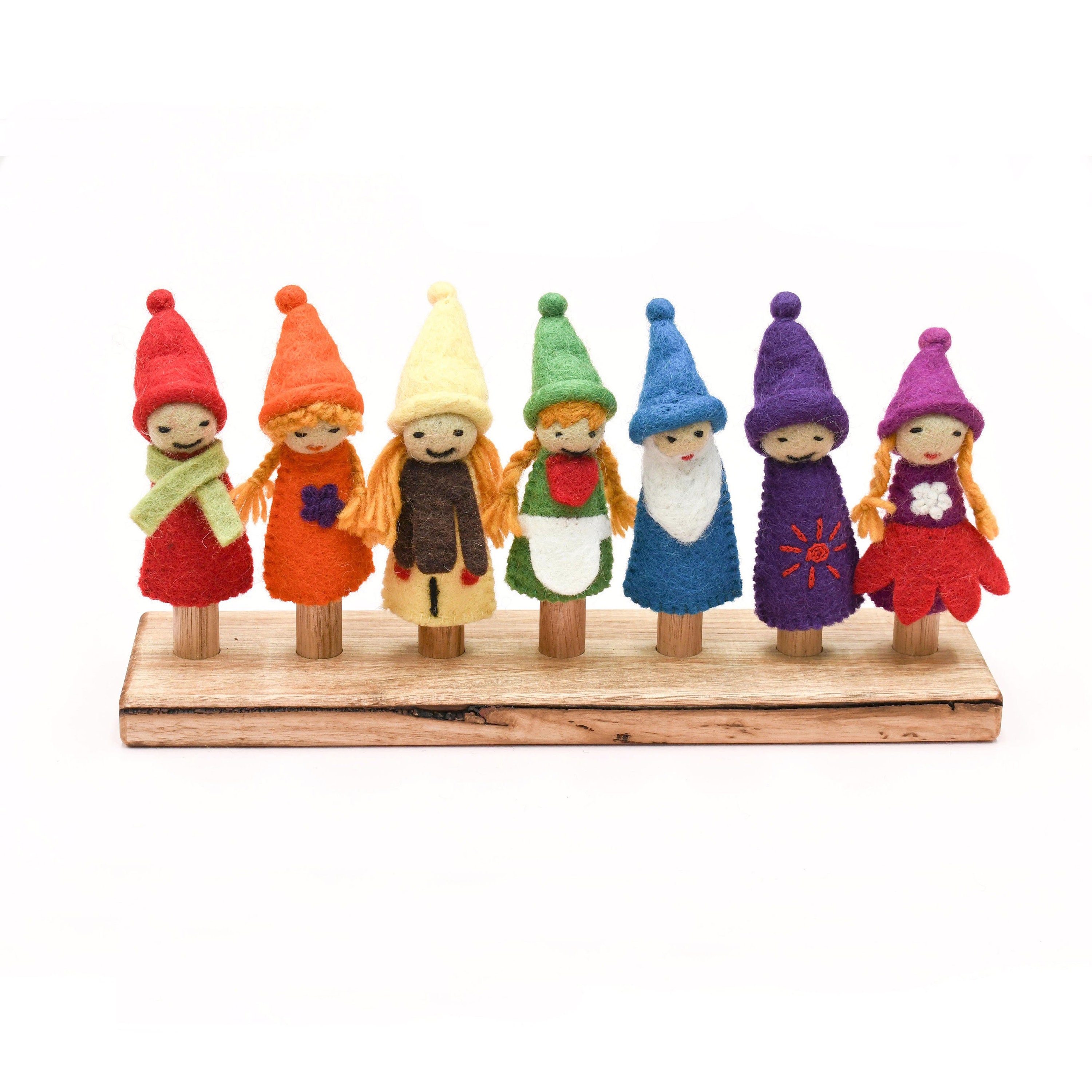 Wooden Finger Puppet Stand fits 7 Finger Puppets Made in - Etsy