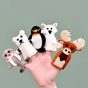 Polar Animals Finger Puppets | Arctic Antartica Animals Finger Puppets ...