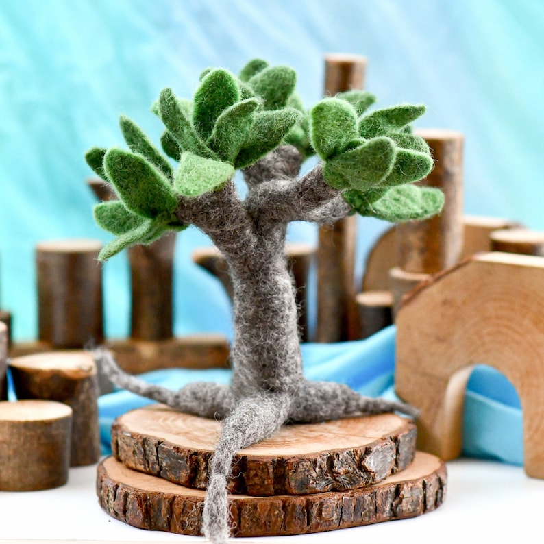 Felt Summer Seasonal Tree / Felt Tree With Green Leaves / Felt Toy Tree ...
