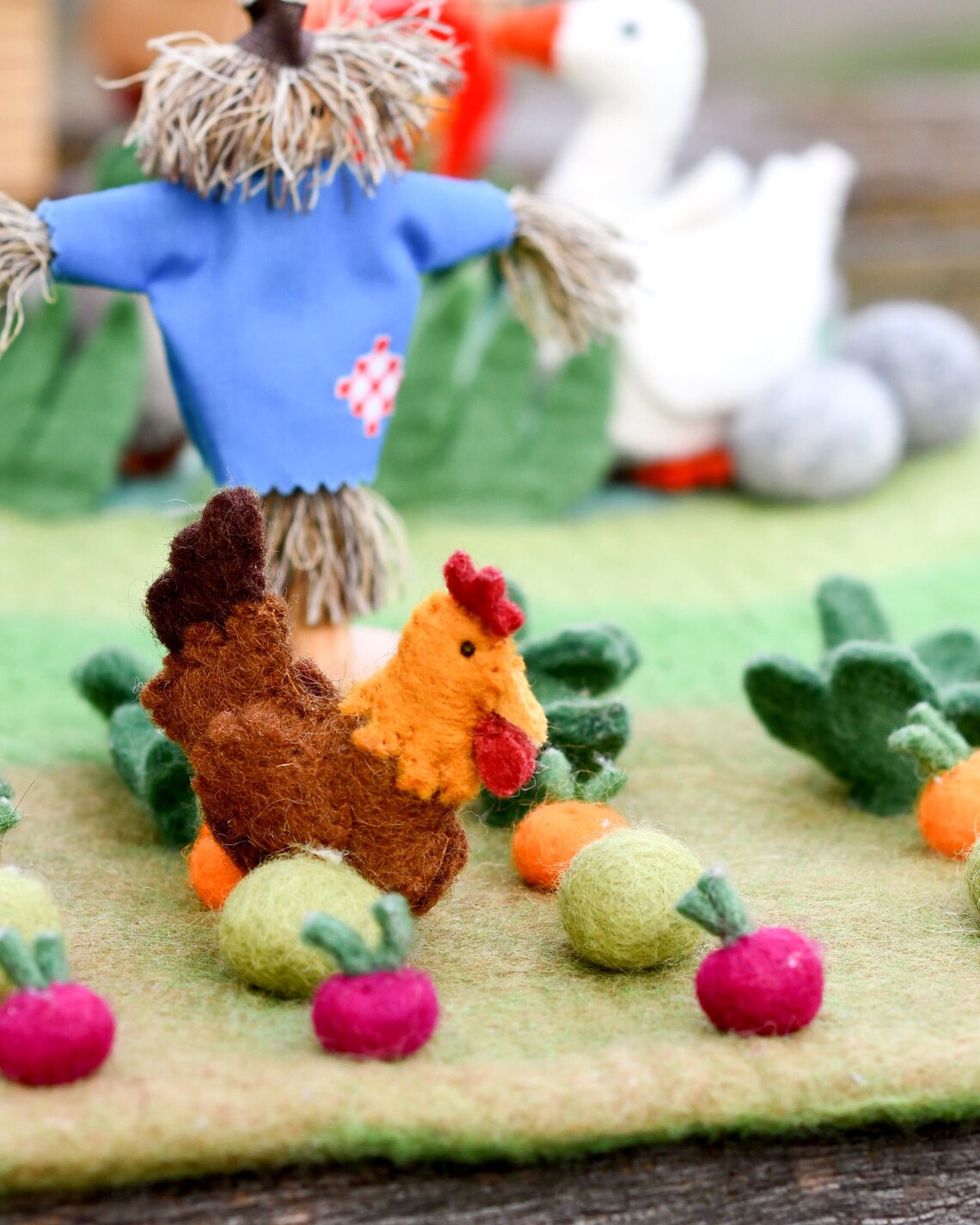 Felt Chicken Farm Animal Toy, Montessori Farm Hen Toy, Montessori ...