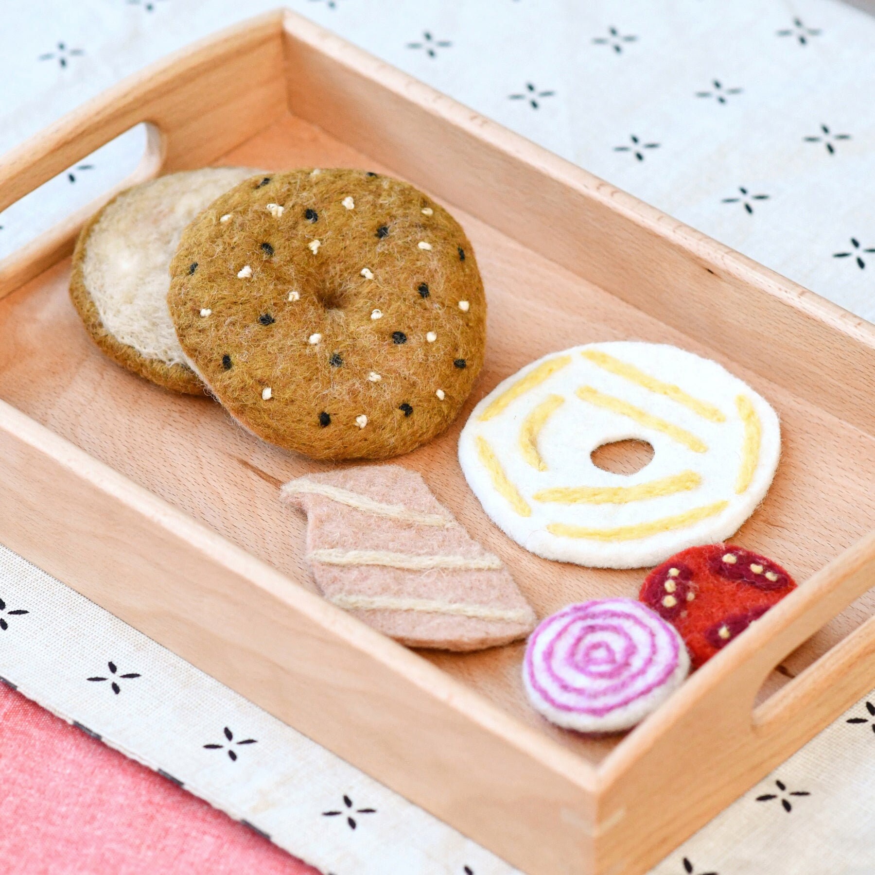 Felt Bagel Stack Pretend Play Food Set / Bagel Salmon Cream - Etsy