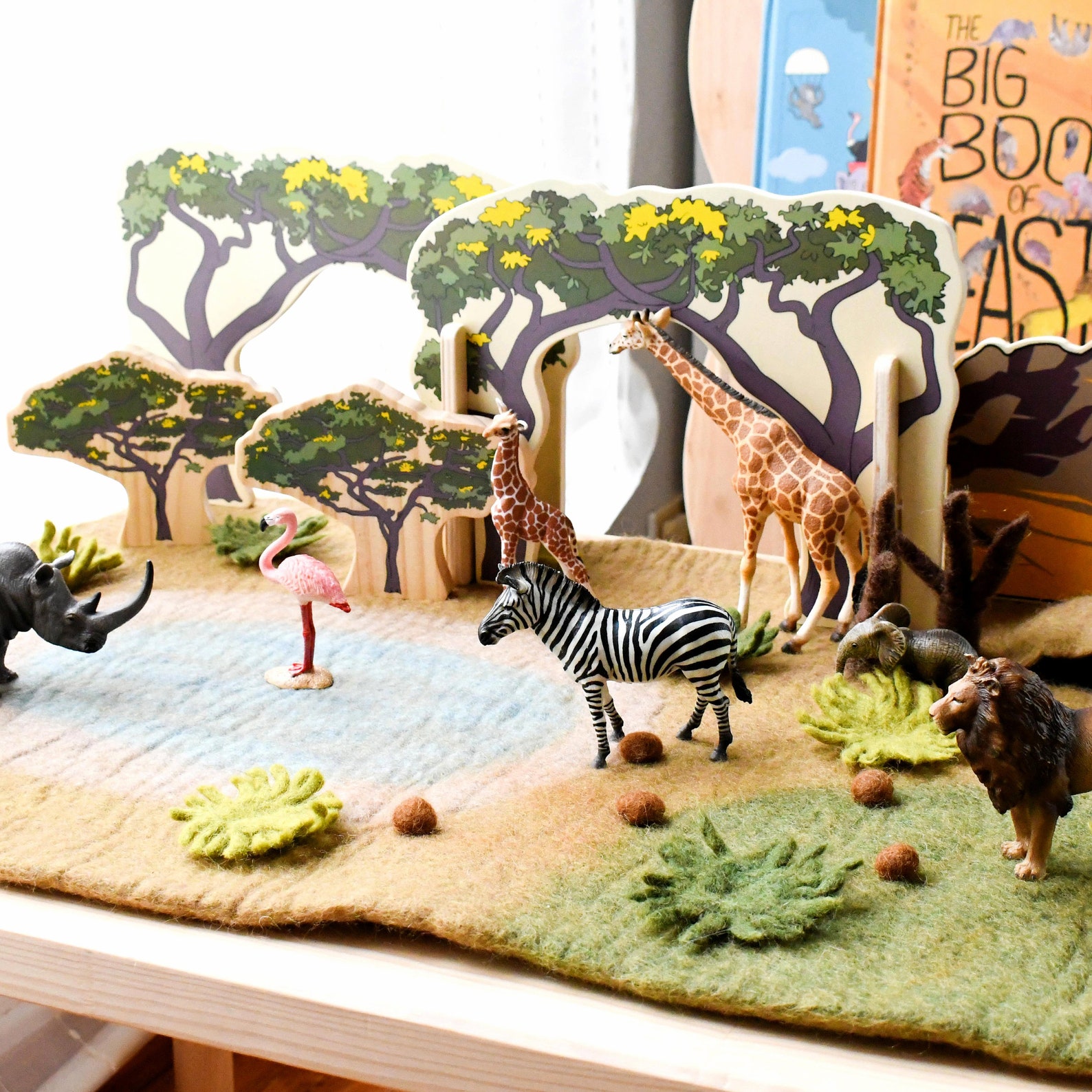 Large Safari Play Mat / Playscape Made From Wool Felt / Play - Etsy UK