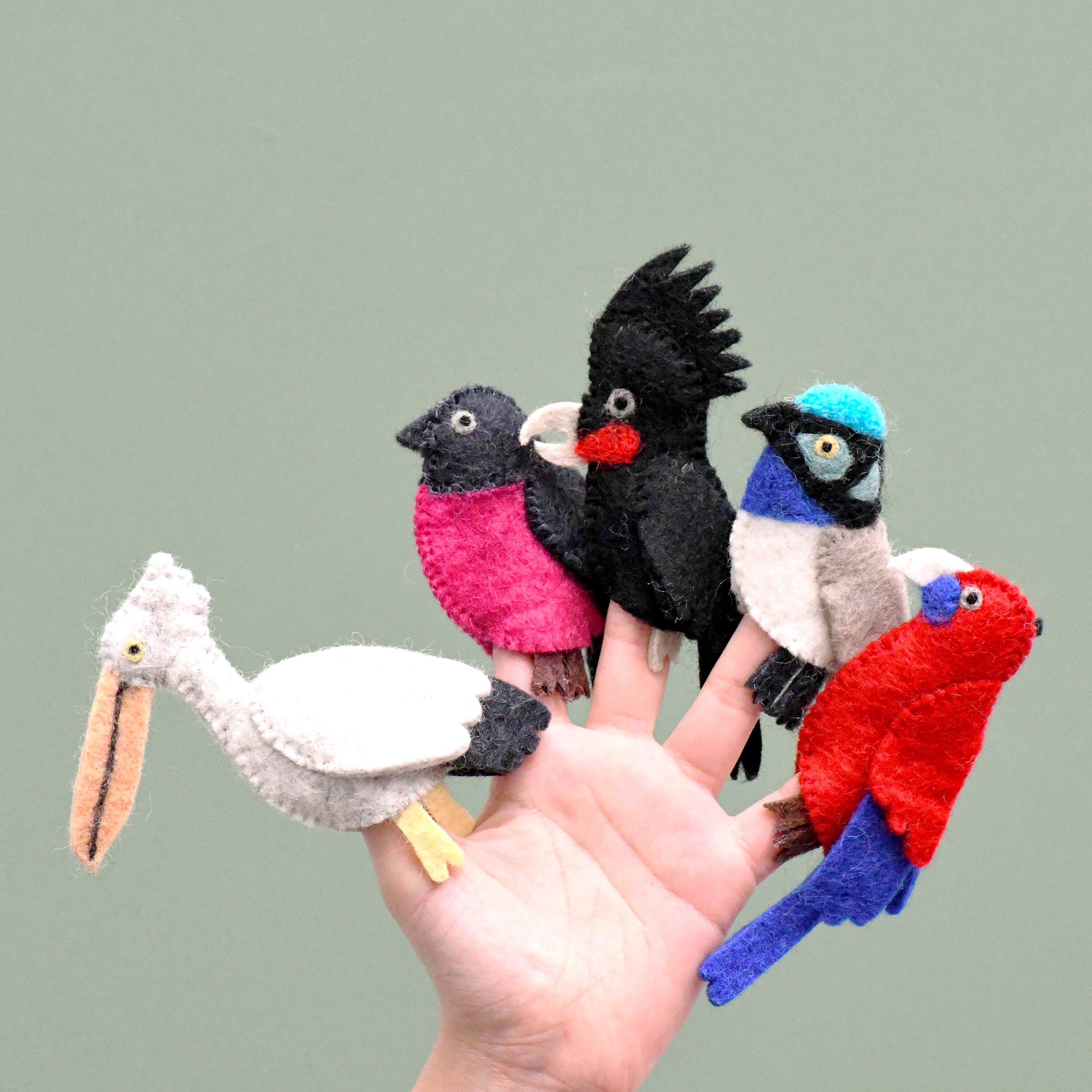 Australian Colourful Birds Finger Puppet Set Australiana - Etsy