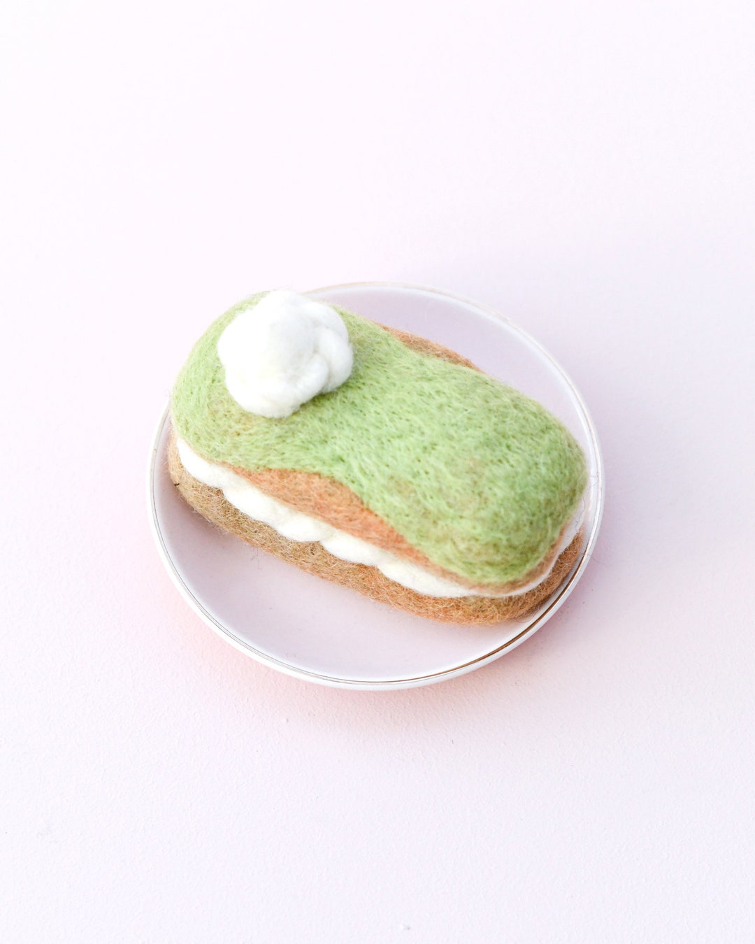 Felt Matcha Eclair: Felt Play Food, Matcha Pastel Eclair for Pretend ...