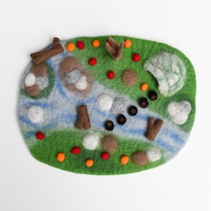 Woodland River Playscape Felt Play Mat, Waldorf Inspired Toys - Etsy