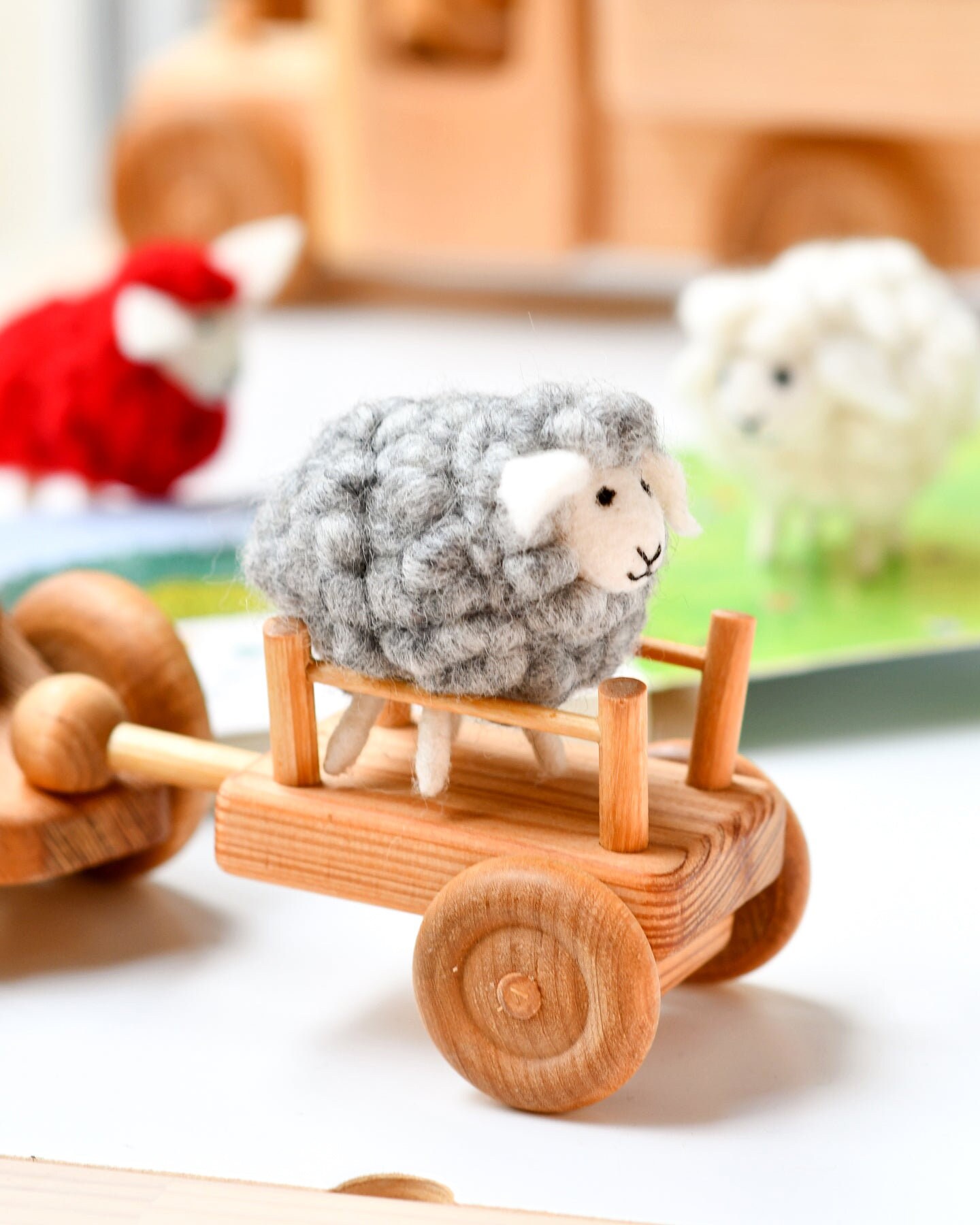 Felt Grey Sheep Toy: Farm Sheep Toy Made From Wool Felt, Book Companion ...