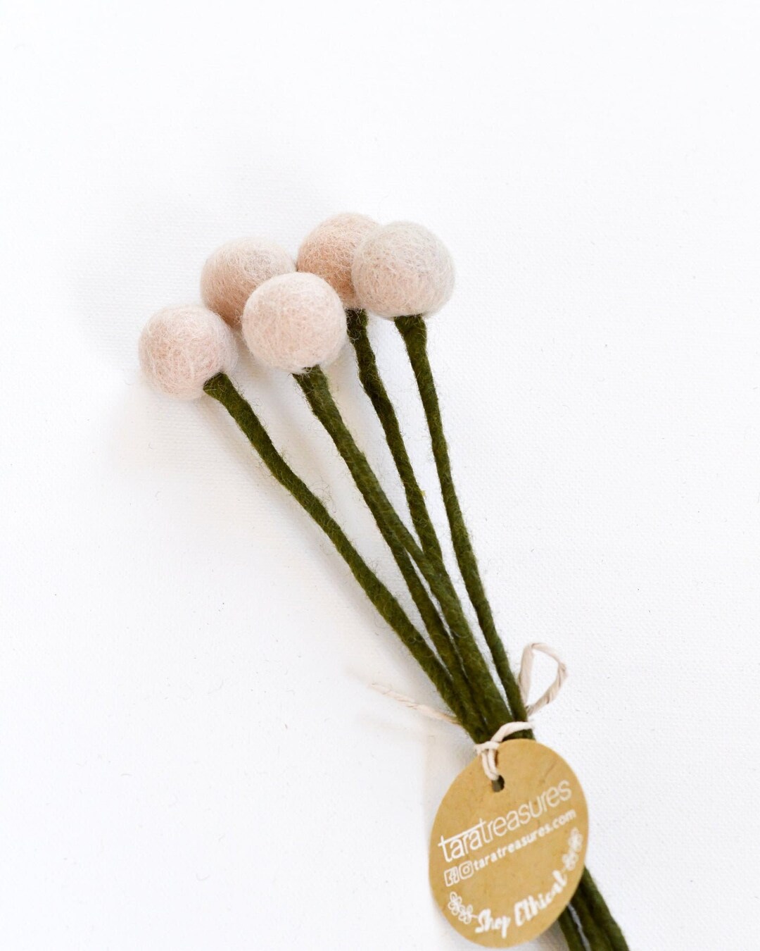 Felt Light Peach Billy Buttons (set of 5 Stems) , Felt Billy Buttons ...