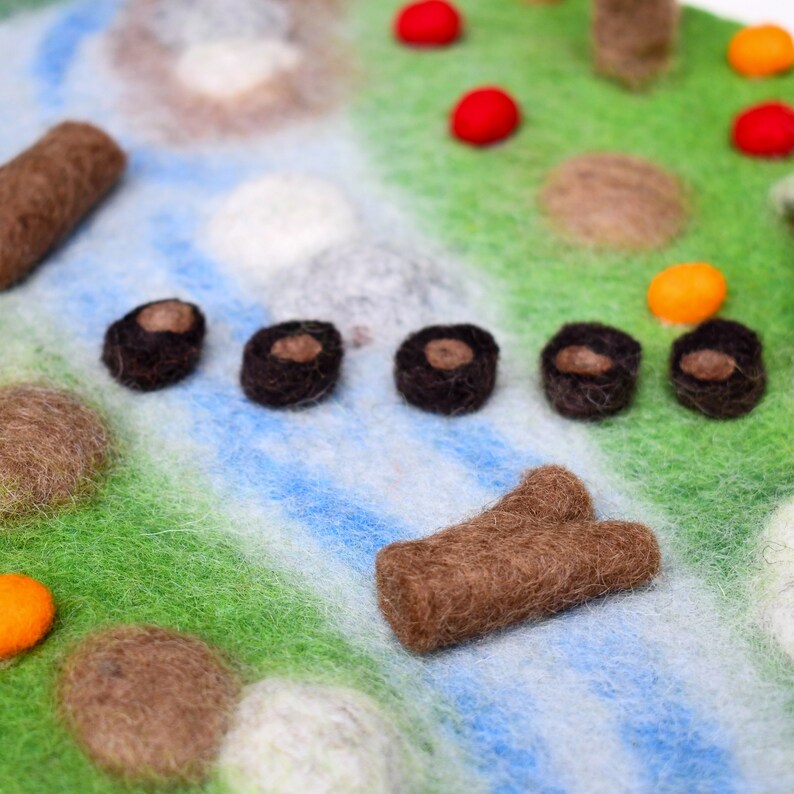 Woodland River Playscape Felt Play Mat Waldorf Inspired - Etsy