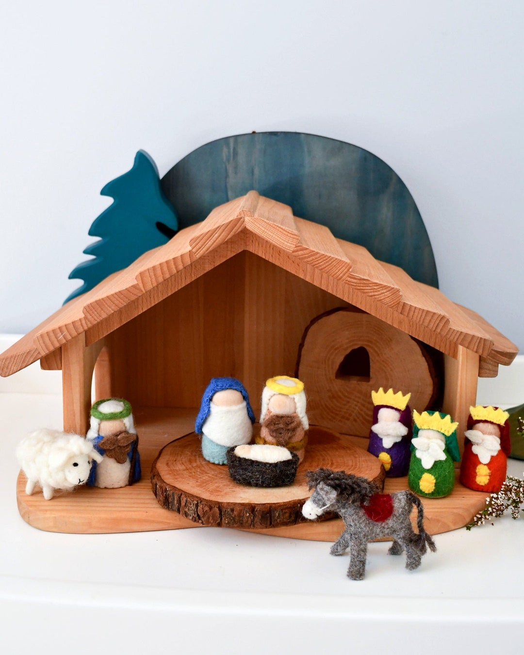 Felt Nativity Peg Dolls Set: Baby Jesus, Mary, Joseph, 3 Wise Men ...