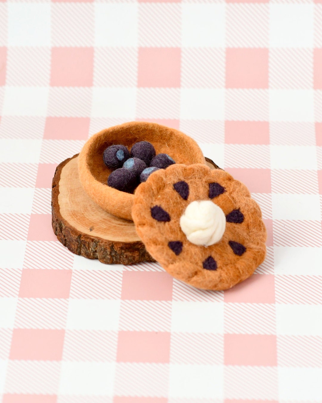 Felt Blueberry Pie Play Food Set | Play Food | Felt Pies for Pretend ...