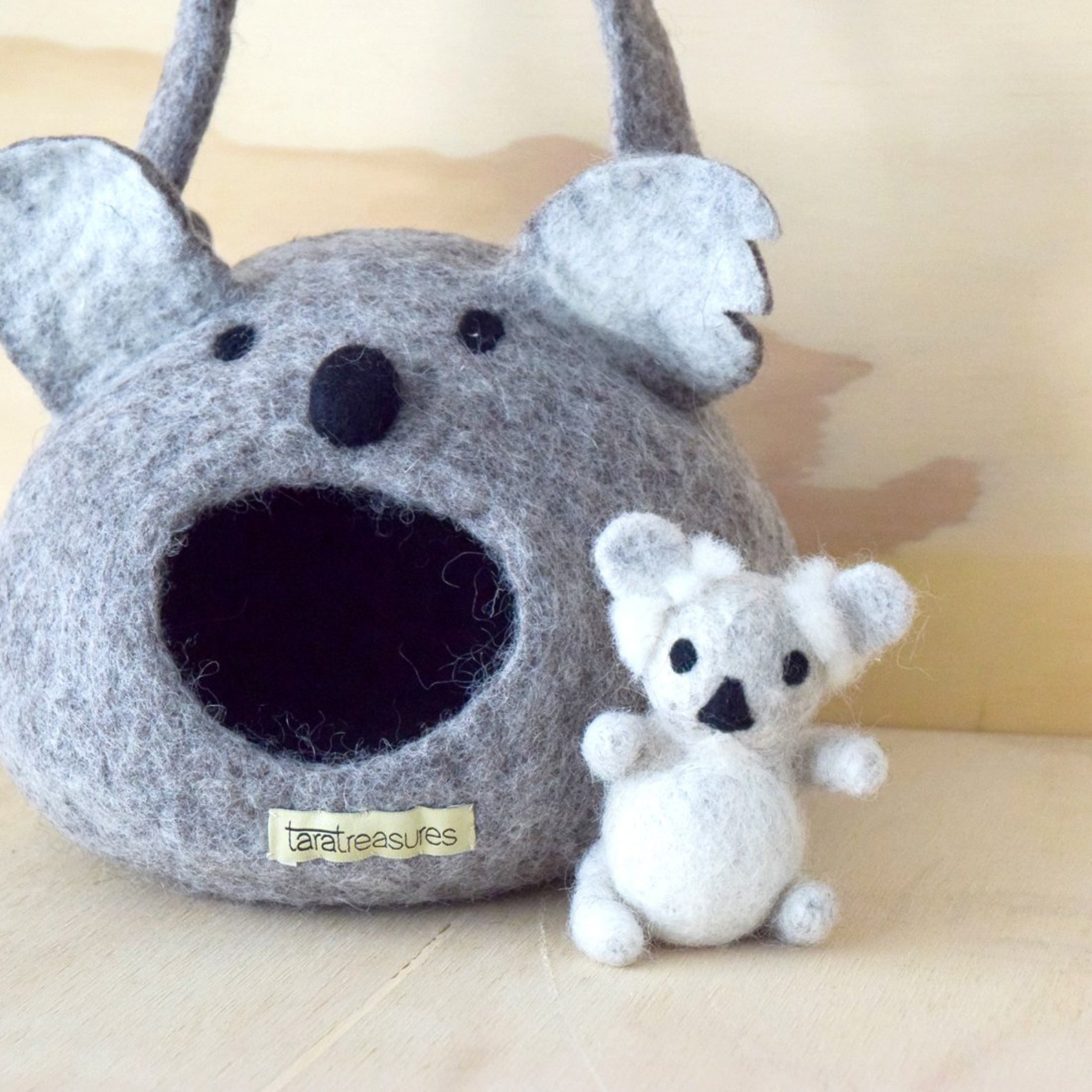 Felt Koala House Bag With Koala Toy / Made From Wool Felt - Etsy
