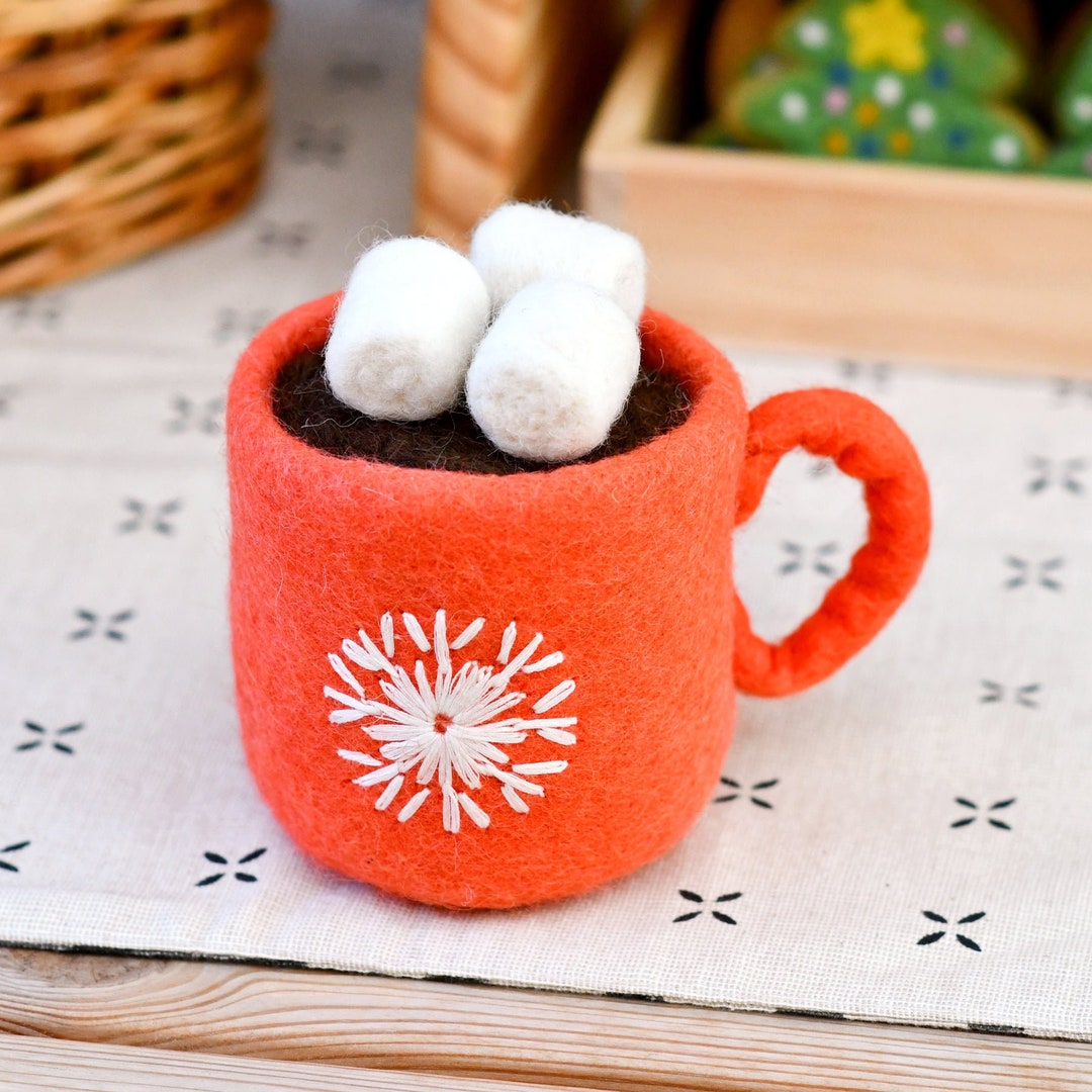 Felt Hot Chocolate Cacao With Marshmallows Felt Play Food - Etsy Australia