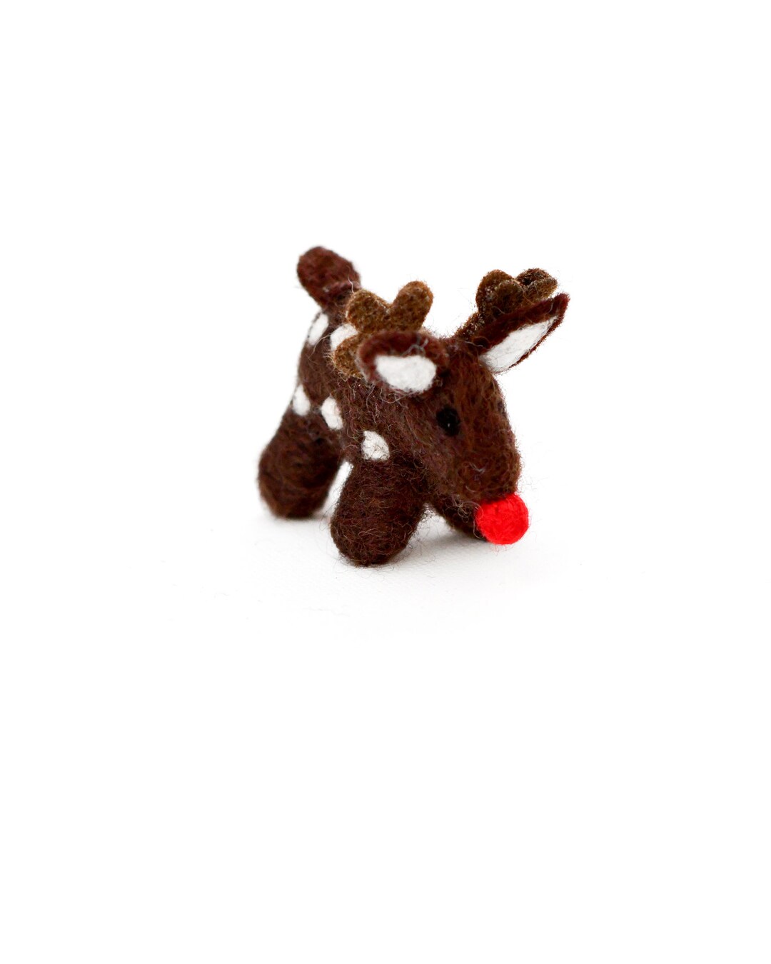 Felt Small Red-nosed Reindeer Toy | Christmas Reindeer Ornament for ...