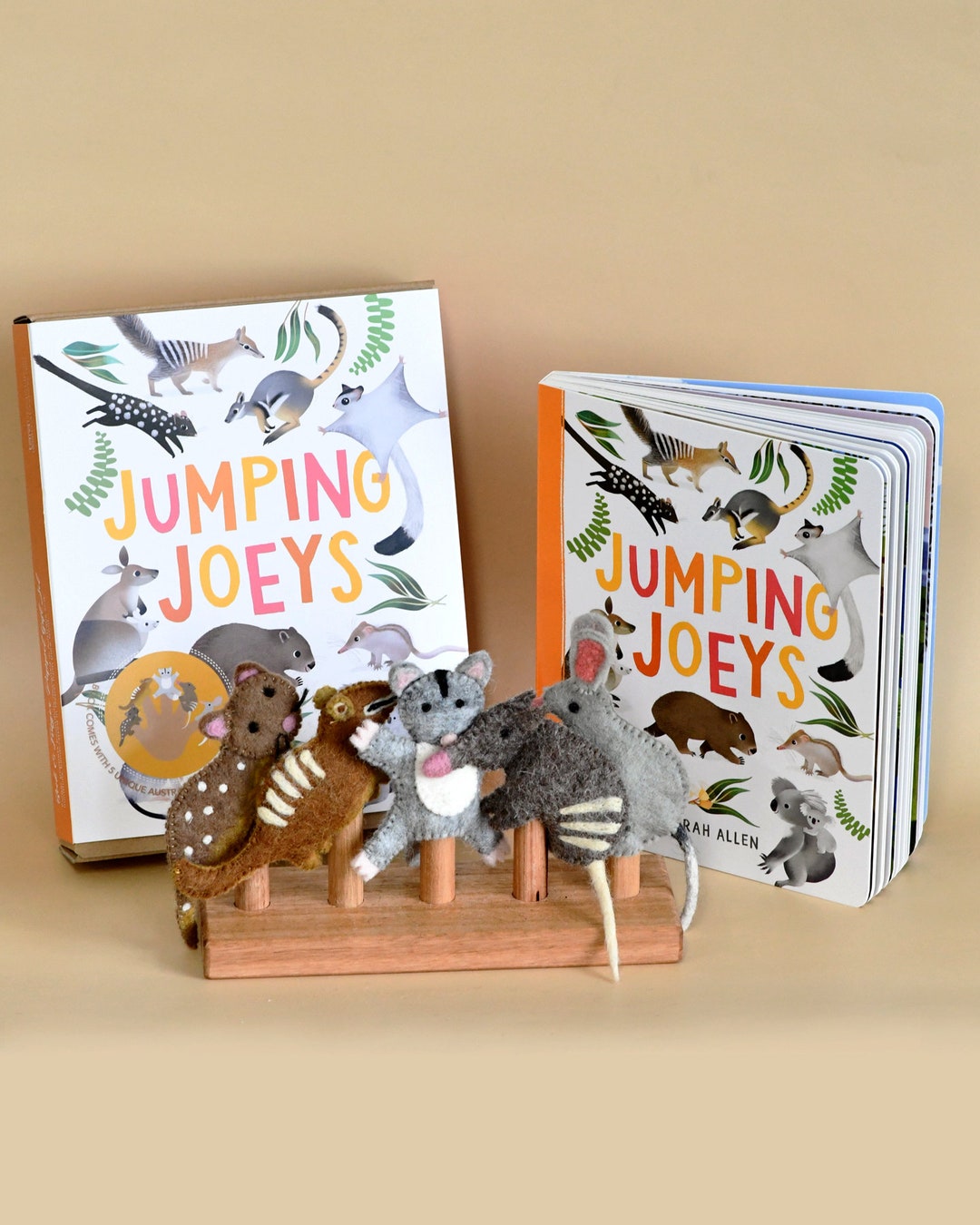 Jumping Joeys Finger Puppets and Book Set by Sarah Allen, Australian ...