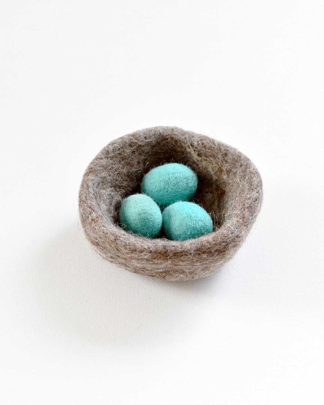 Felt Nest With 3 Blue Robin Eggs, Felt Nest and Robin Eggs Set, Waldorf ...