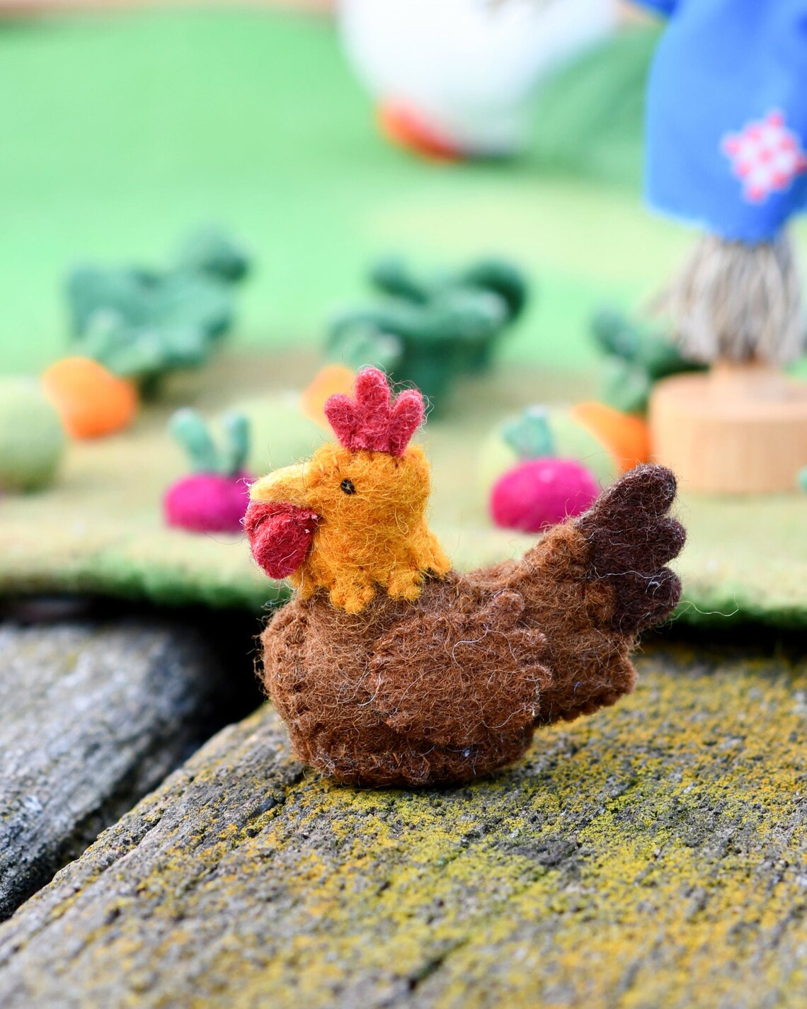 Felt Chicken Farm Animal Toy, Montessori Farm Hen Toy, Montessori ...