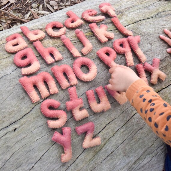 Felt Alphabet Small Letters in Blush Ombre Tones - Etsy