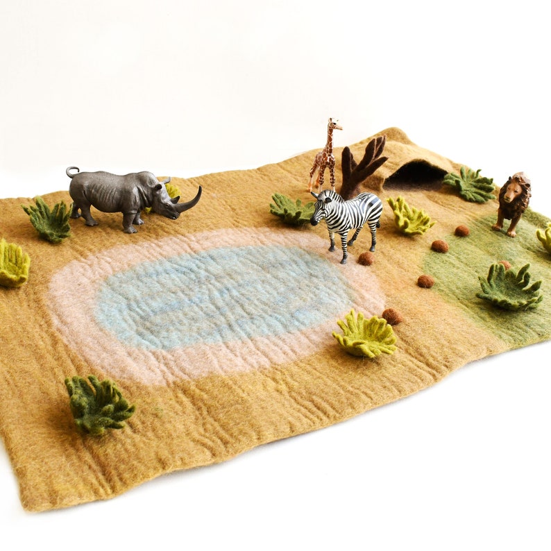 Large Safari Play Mat / Playscape Made From Wool Felt / Play - Etsy UK