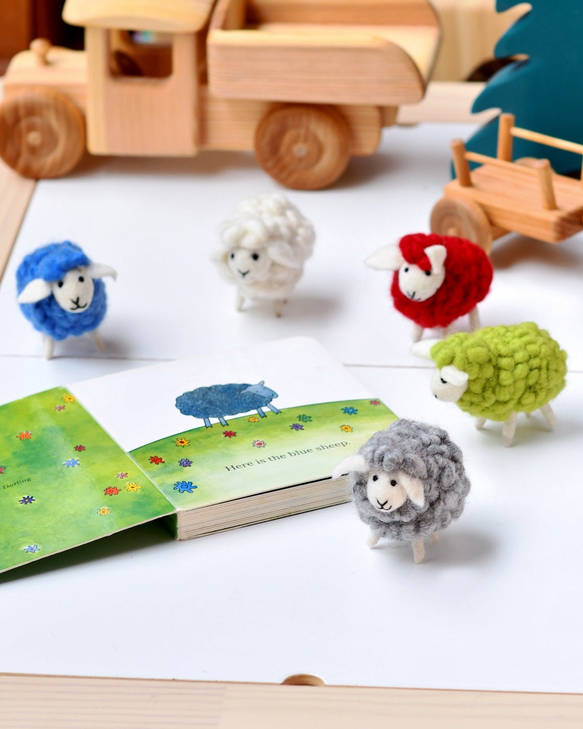 Felt Grey Sheep Toy: Farm Sheep Toy Made From Wool Felt, Book Companion ...