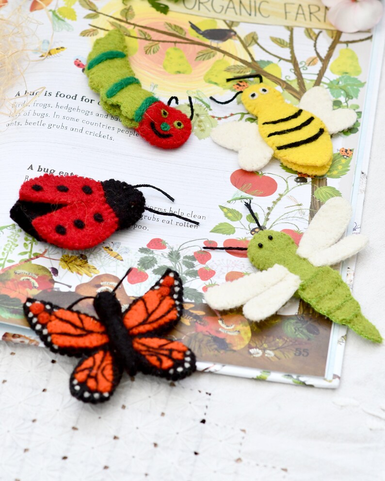 Bugs Finger Puppet Set Insects and Colourful Bugs Finger - Etsy UK