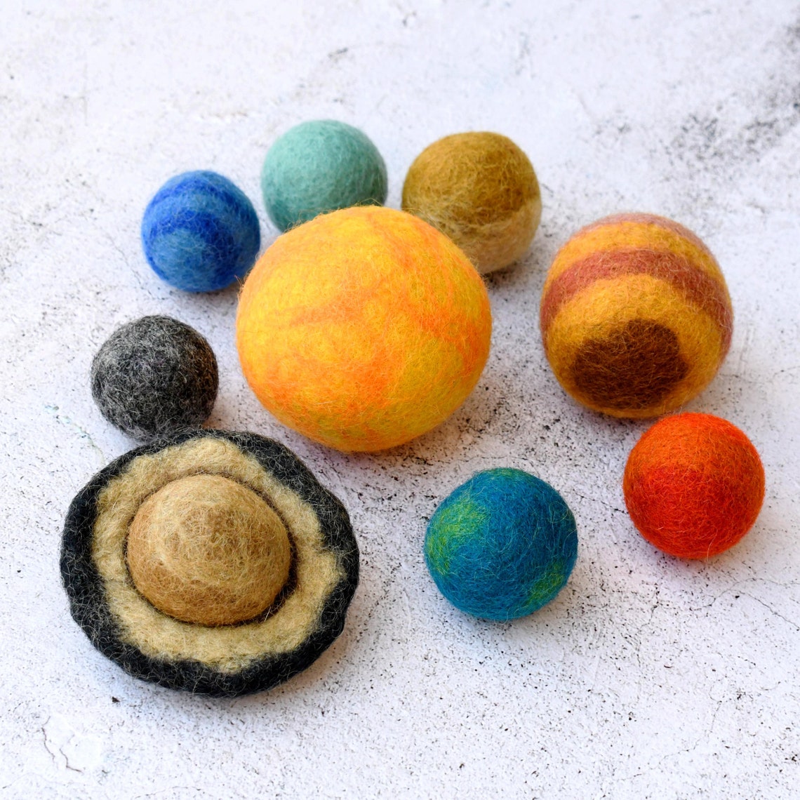 Solar System Outer Space Felt Planets (made From Wool Felt) Sun ...