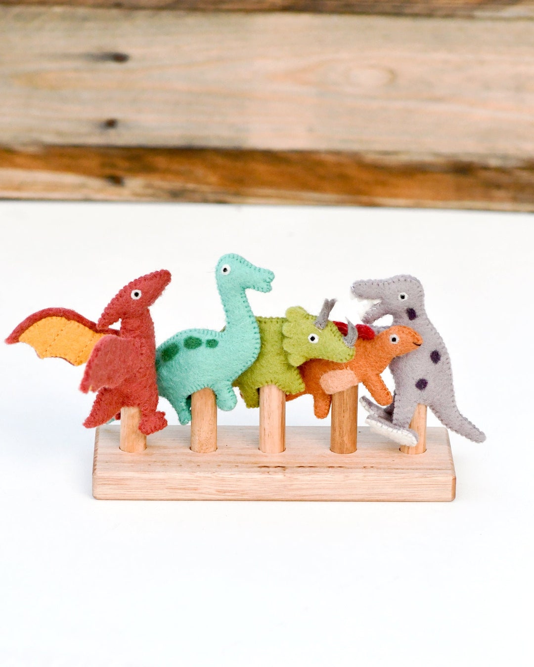 Dinosaur Finger Puppets Set, Brachiosaurus Triceratops Tyrannosaurus ...