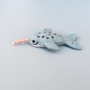 Felt Small Narwhal Toy, Needle Felted Narwhal Toy, Small World Play Toy ...