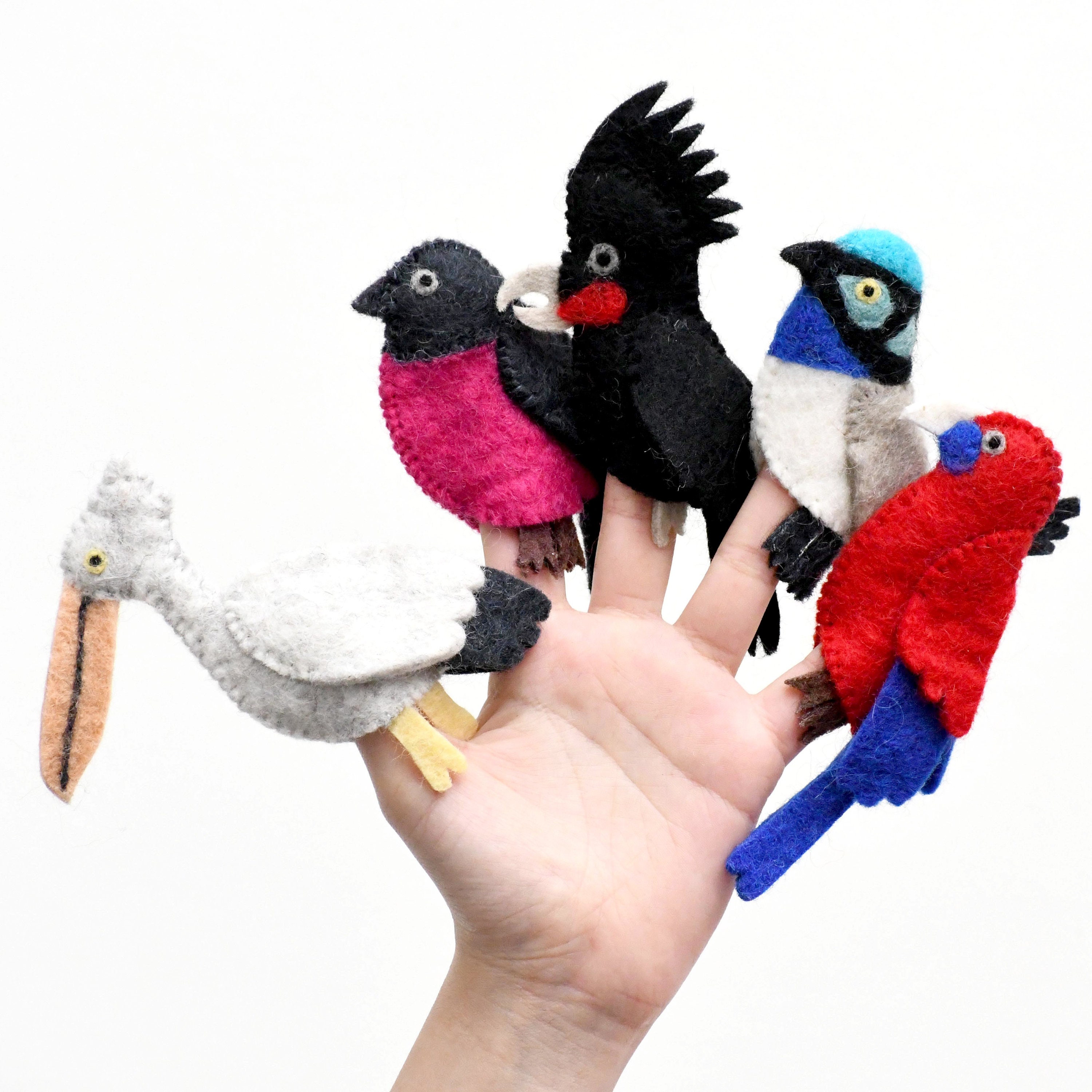 Australian Colourful Birds Finger Puppet Set Australiana - Etsy
