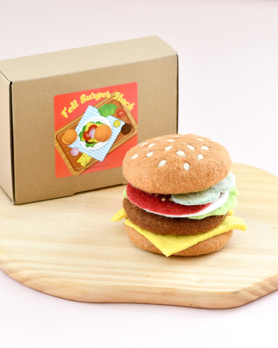 Felt Burger Stack | Felt Play Food | Pretend Play Felt Food | Pretend ...