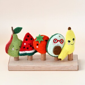 Felt Fruits Finger Puppets Set: Felt Fruit Puppets, Pear, Watermelon ...