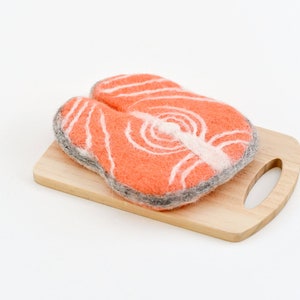 Felt Salmon Slice for Play Shop: Felt Play Food, Play Food for Grocery ...