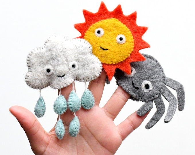Itsy Bitsy Spider Puppet Set Eency Weency Spider Puppet Set Felt Finger ...