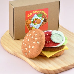 Felt Burger Stack | Felt Play Food | Pretend Play Felt Food | Pretend ...