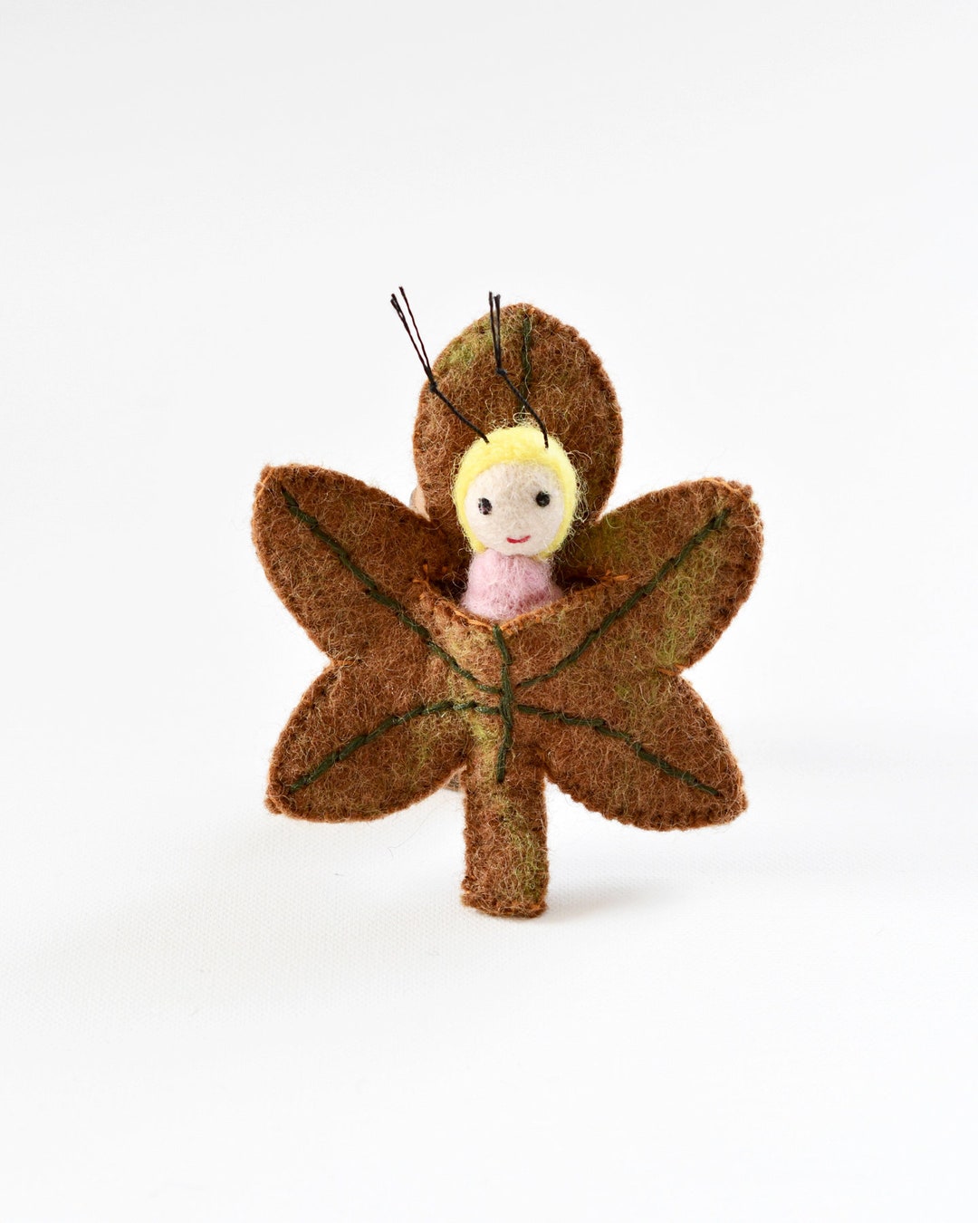 Felt Chestnut Leaf Baby | Waldorf Inspired Leaf Bed With Bud Baby ...