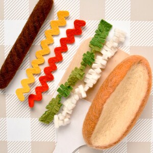 Felt Hot Dog Play Food Set, Hot Dog Toy for Pretend Play, Imaginative ...