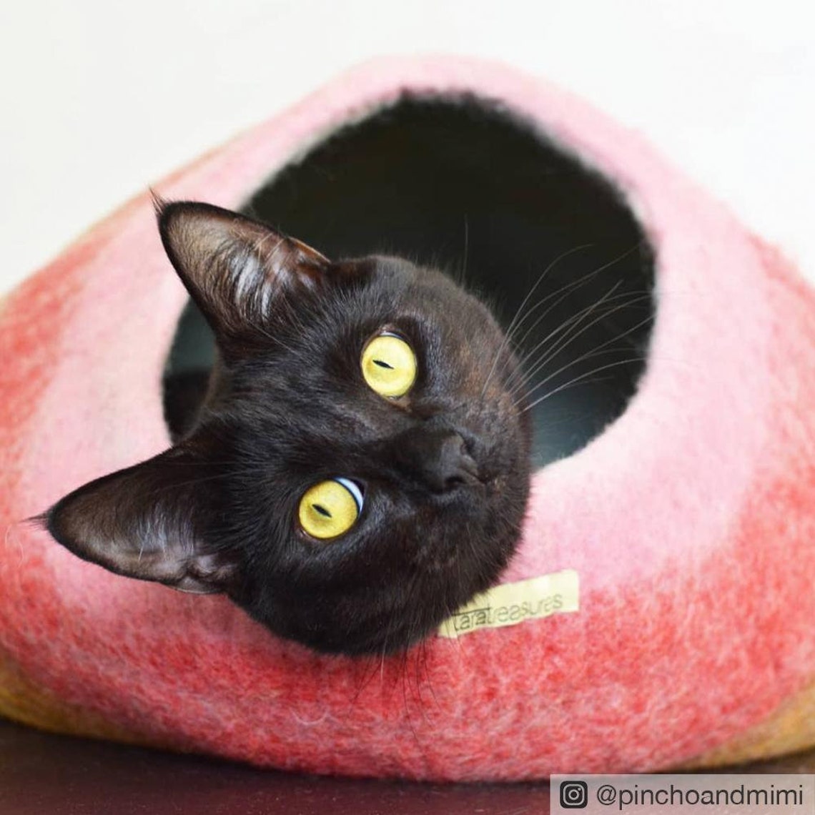 Cat Cave Cat Pod With Colourful Sunset Stripes Wool Felt - Etsy