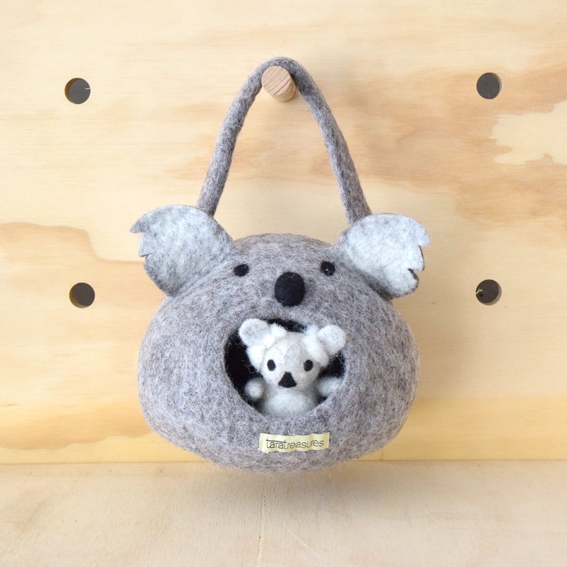 Felt Koala House Bag With Koala Toy / Made From Wool Felt - Etsy
