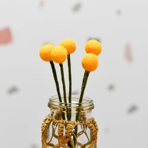 Felt Yellow Billy Buttons | Set of 5 Billy Buttons for Floral ...