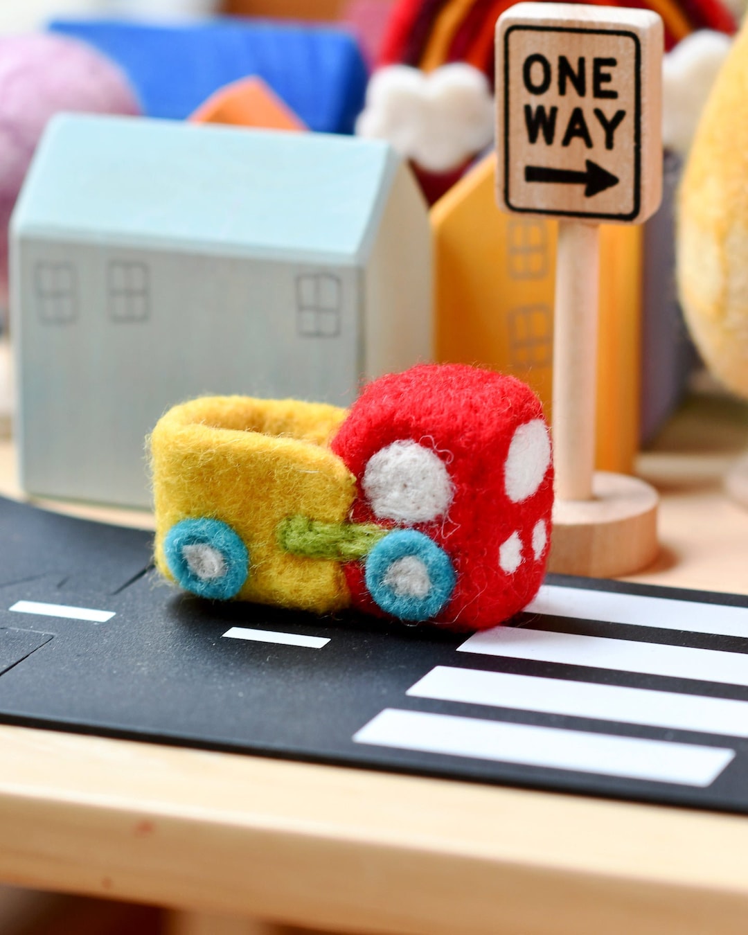 Felt Truck Vehicle Toy, Needle-felted Yellow and Red Truck - Etsy