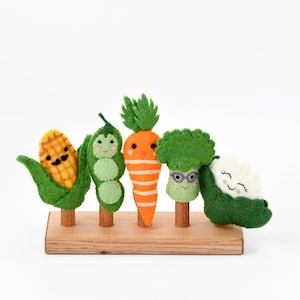 Felt Vegetables Finger Puppets Set, Felt Finger Puppets, Felt ...