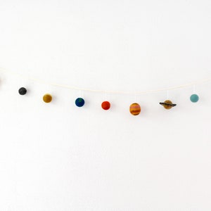 Solar System Space Garland (made From Wool Felt) Sun, Mercury, Venus ...