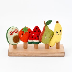 Felt Fruits Finger Puppets Set: Felt Fruit Puppets, Pear, Watermelon ...